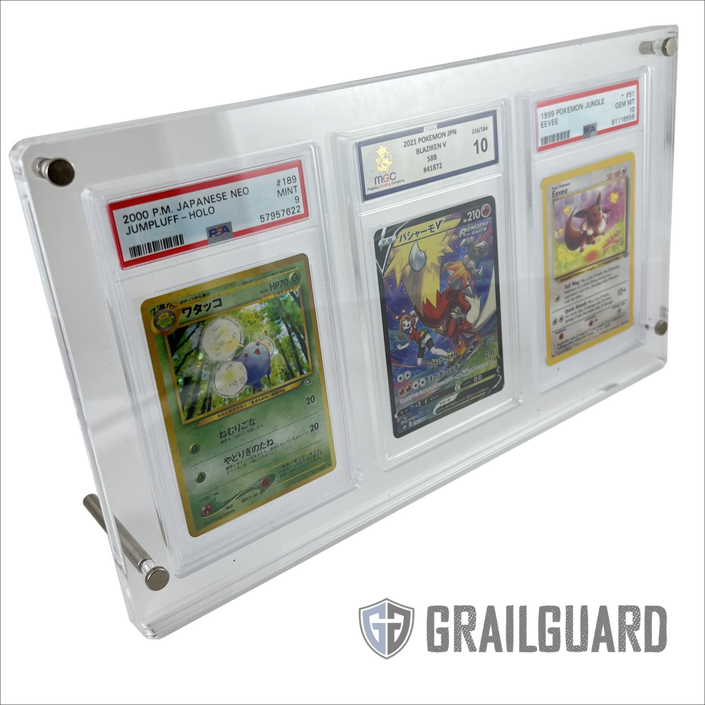 Triple Graded Card Premium Acrylic Standing Display Frame Case PSA CGC ...